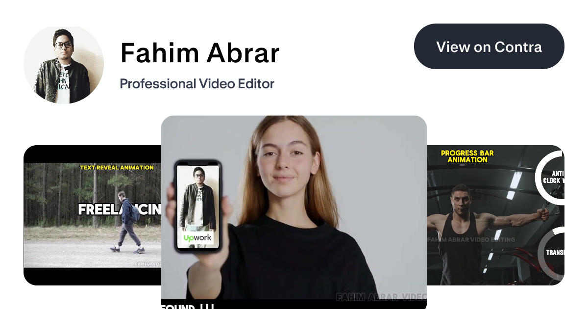 Fahim Abrar on Contra | Professional Video Editor