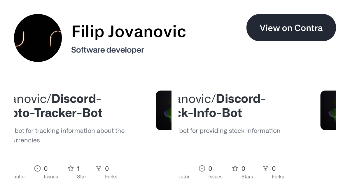 Filip Jovanovic on Contra | Software developer