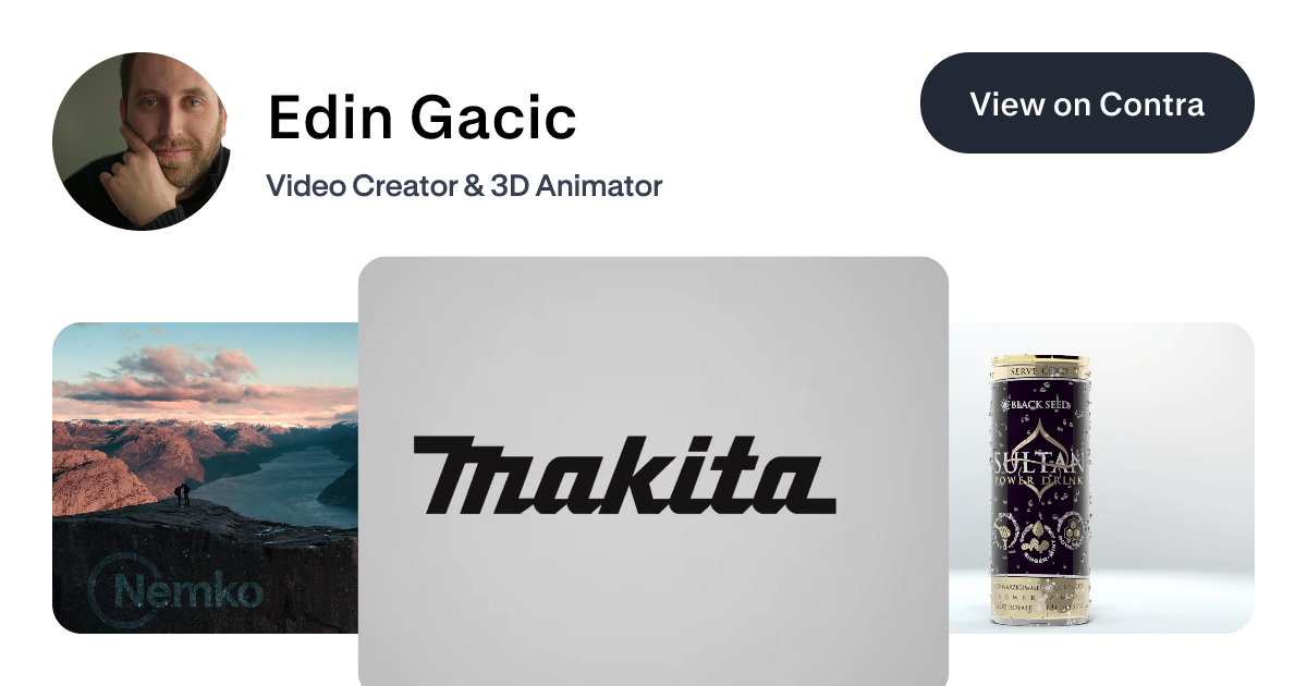 Edin Gacic on Contra | Video Creator & 3D Animator