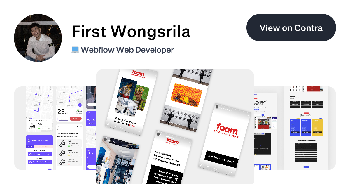 First Wongsrila on Contra | 💻 Webflow Web Developer