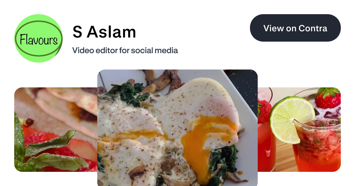 S Aslam on Contra | Video editor for social media
