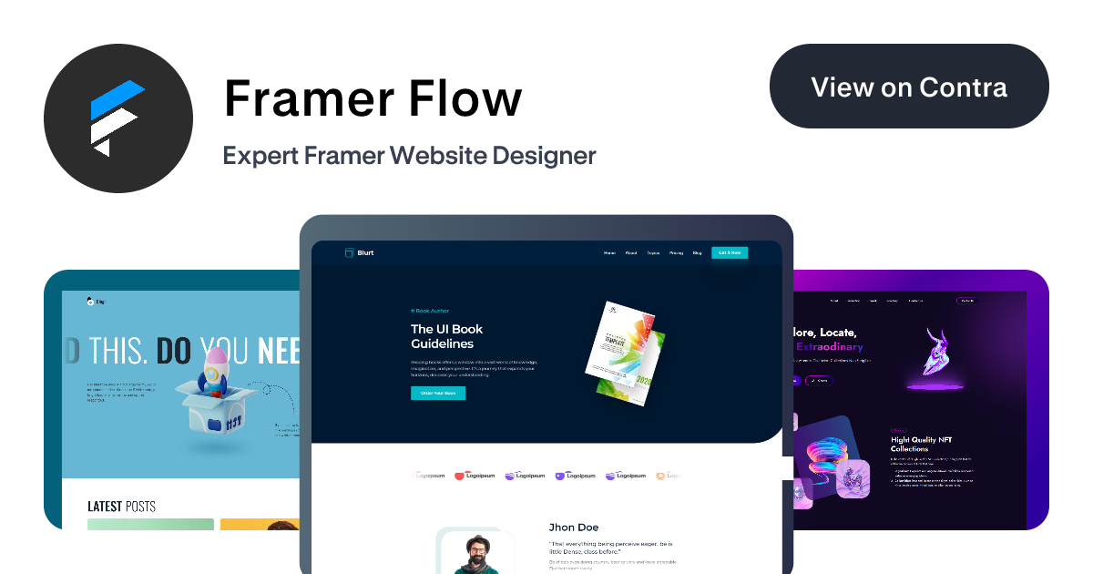 Framer Flow on Contra | Expert Framer Website Designer