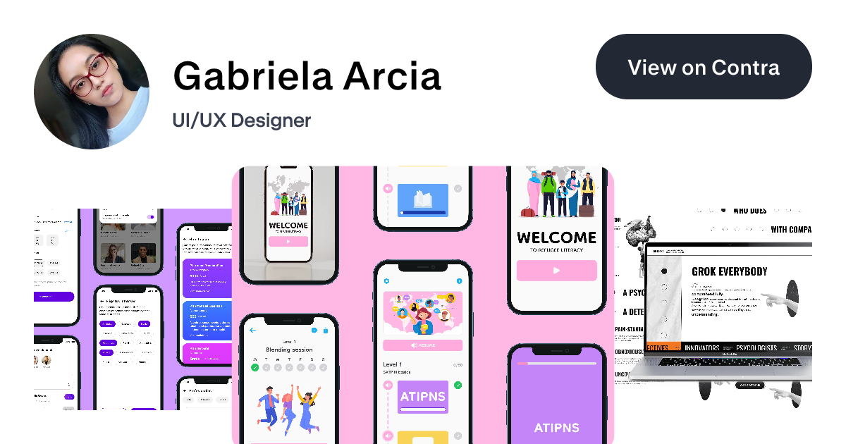 Gabriela Arcia on Contra | UI/UX Designer