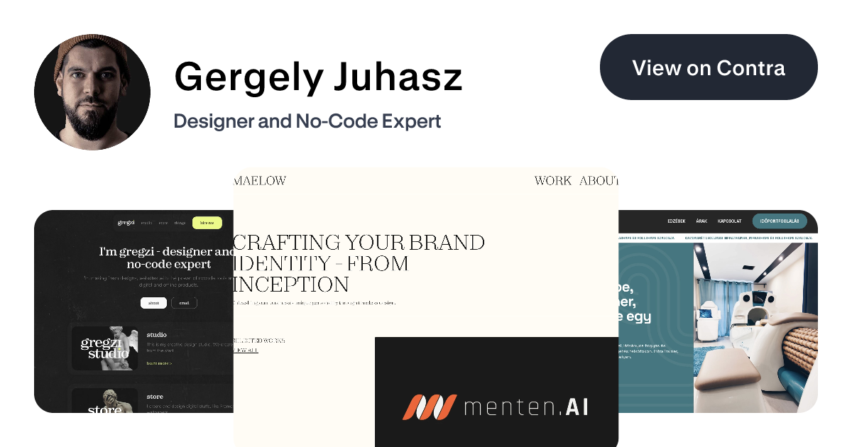 Gergely Juhasz on Contra | Designer and No-Code Expert