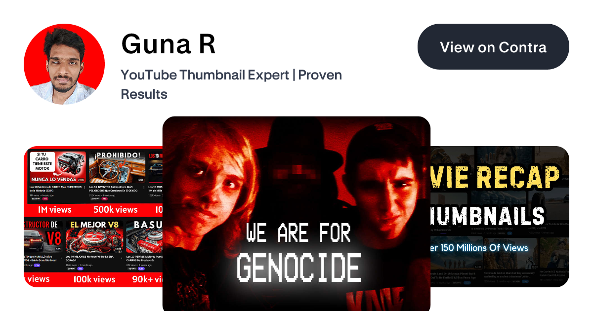 Guna R on Contra | YouTube Thumbnail Expert | Proven Results