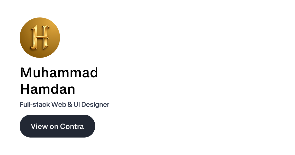 Muhammad Hamdan on Contra | Full-stack Web & UI Designer