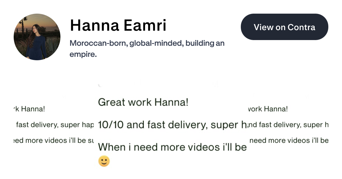 Hanna Eamri on Contra