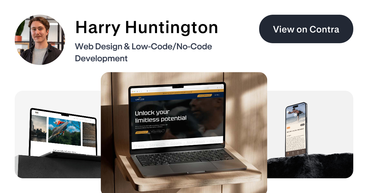 Harry Huntington - Web Designer | Contra