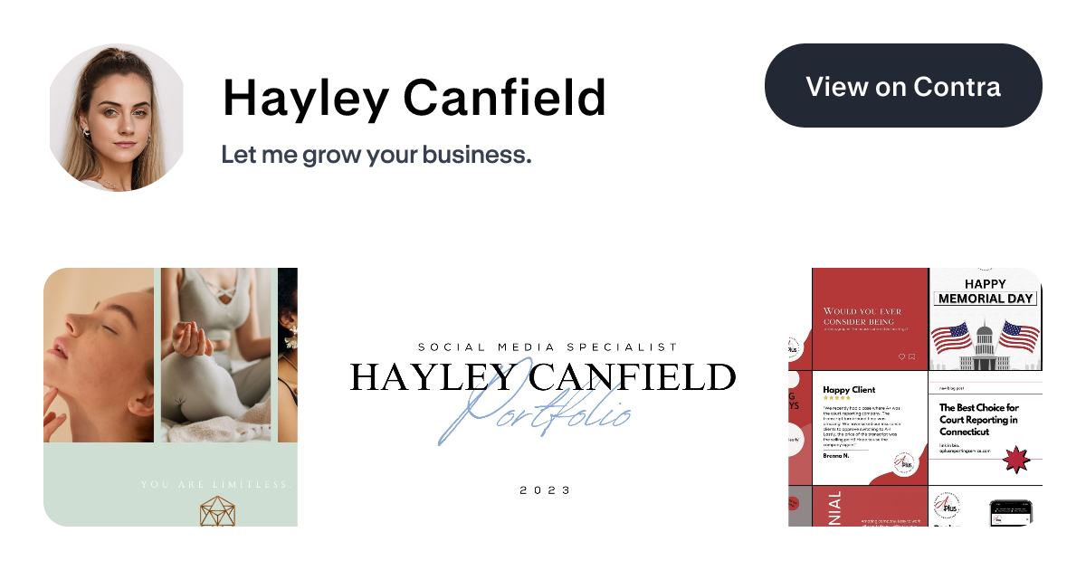 Hayley Canfield on Contra | Let me grow your business.