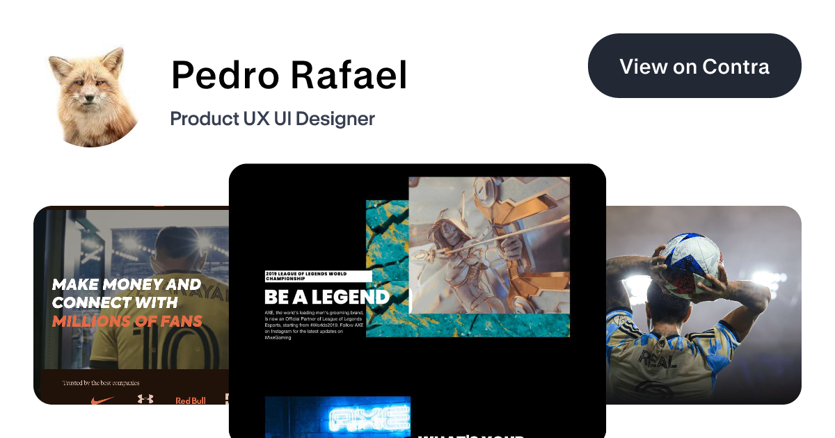 Pedro Rafael on Contra | Product UX UI Designer