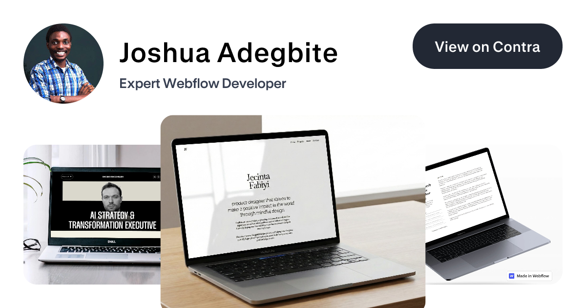 Joshua Adegbite on Contra | Expert Webflow Developer