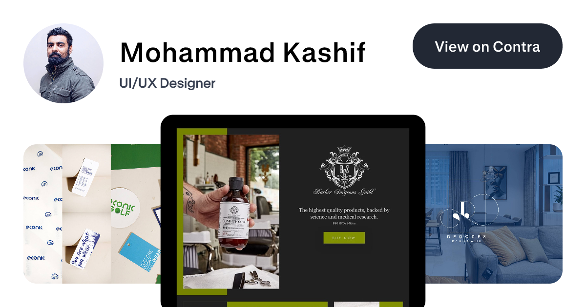 Mohammad Kashif on Contra | UI/UX Designer
