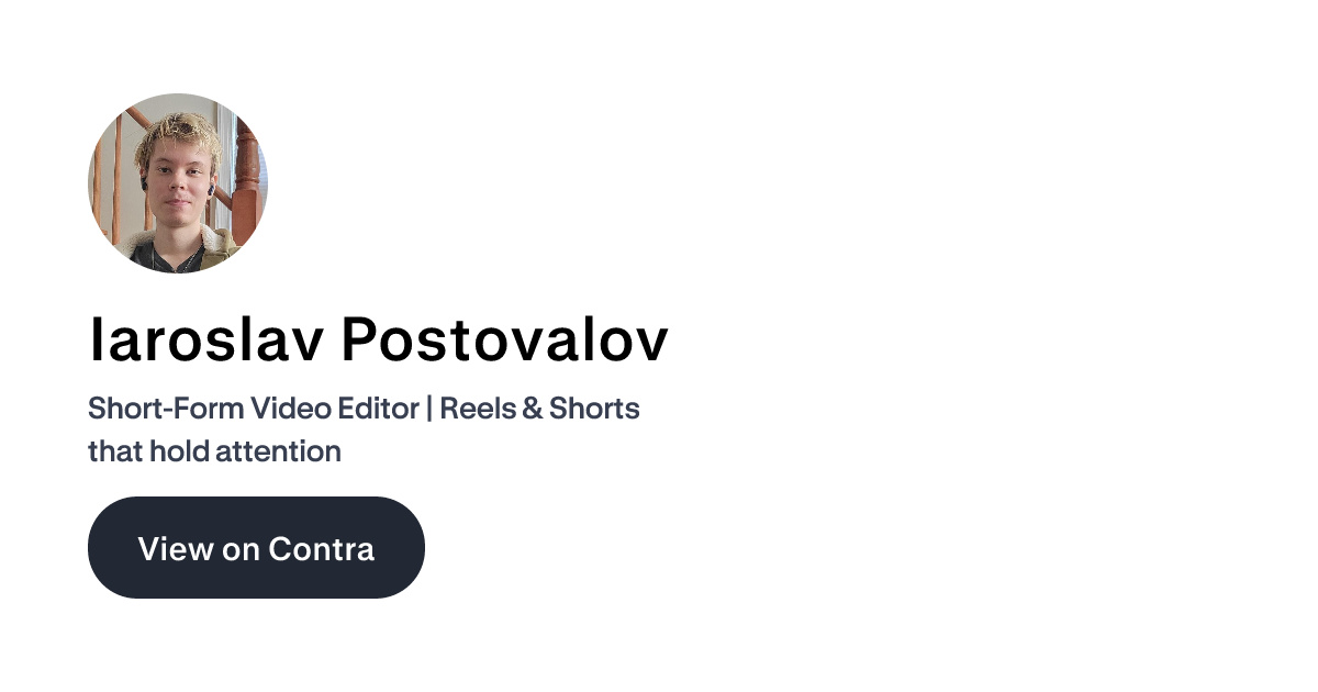 Iaroslav Postovalov's Work | Contra