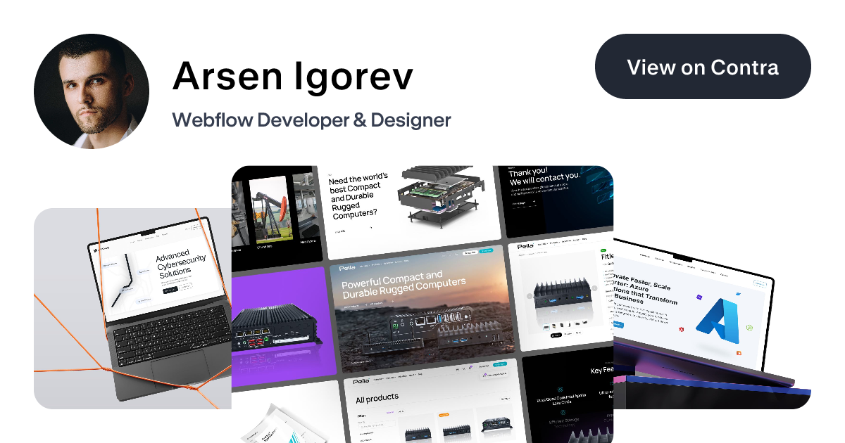 Arsen Igorev on Contra | Webflow Developer & Designer