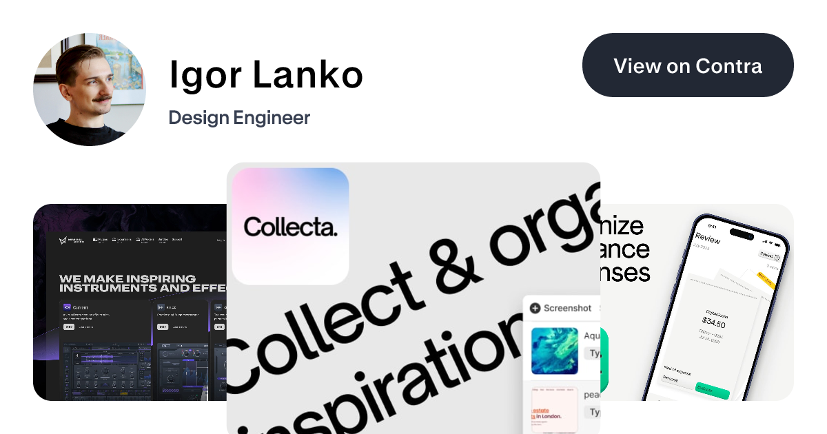 Igor Lanko on Contra | Software designer and developer