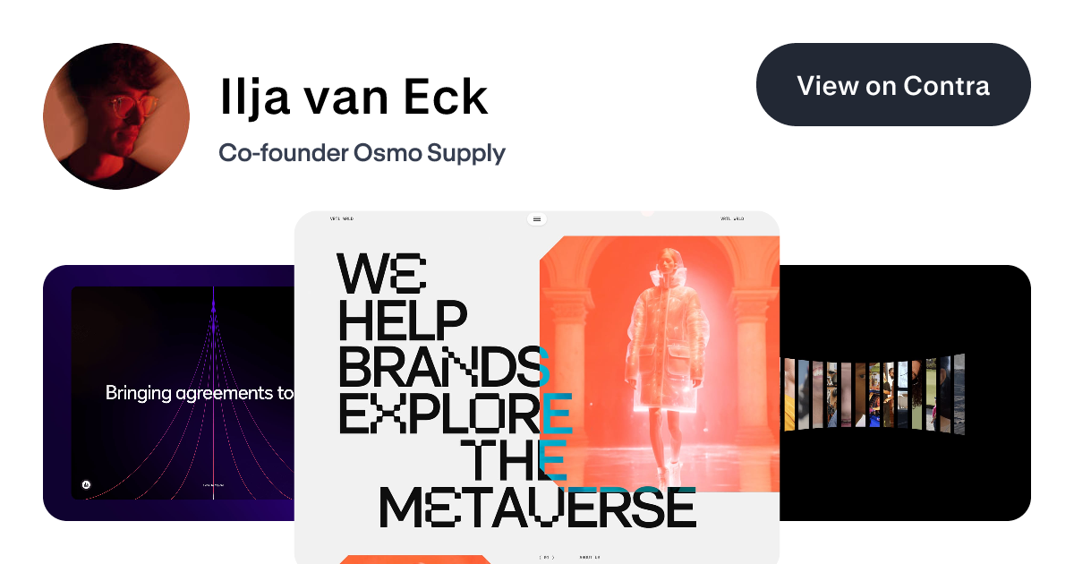 Ilja van Eck on Contra | Next-level Webflow Experiences