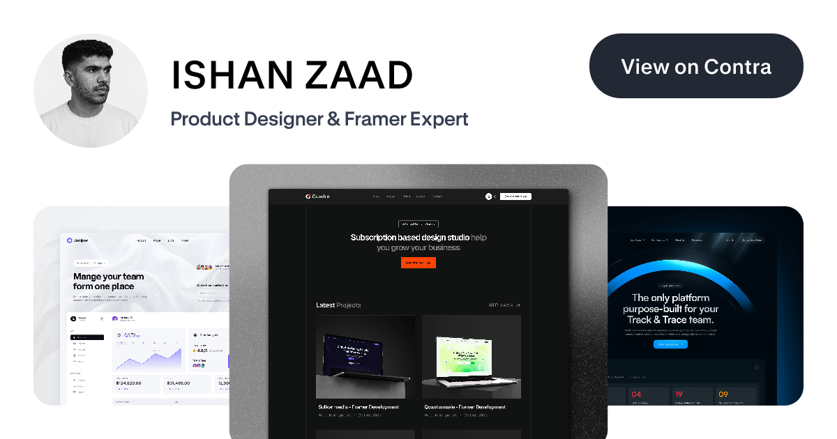ISHAN ZAAD on Contra | Product Designer & Framer Expert