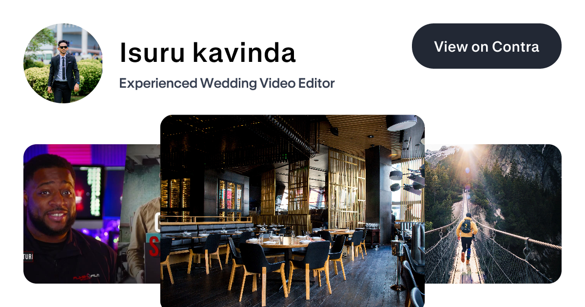Isuru kavinda on Contra | Experienced Wedding Video Editor