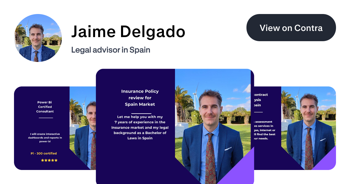 Jaime Delgado on Contra | Legal advisor in Spain