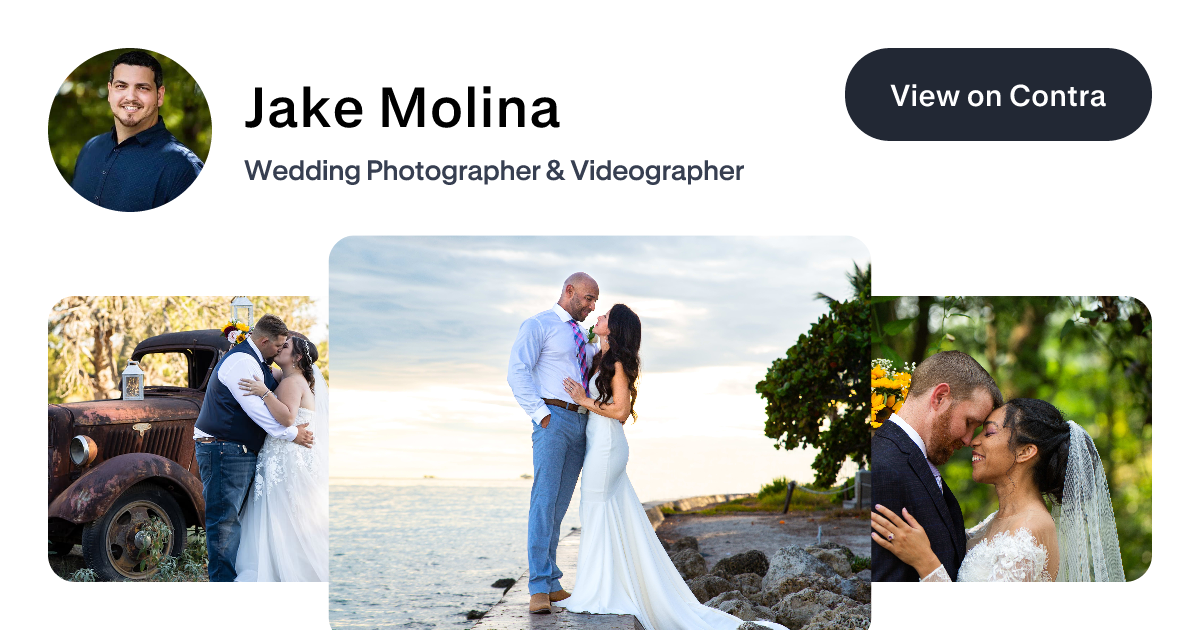 Jake Molina on Contra | Wedding Photographer & Videographer