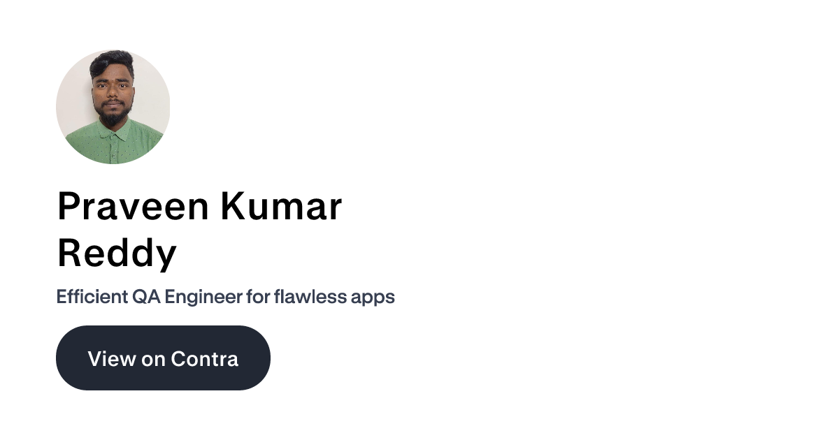 Praveen Kumar Reddy on Contra