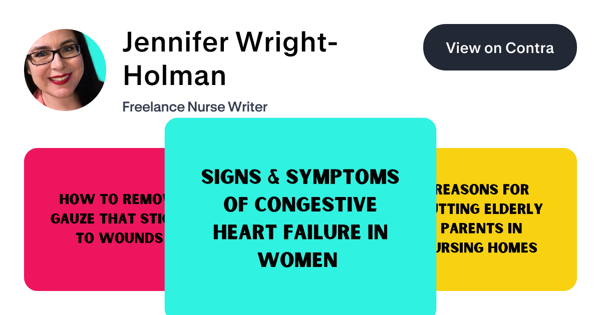 Jennifer Wright-Holman on Contra | Freelance Nurse Writer