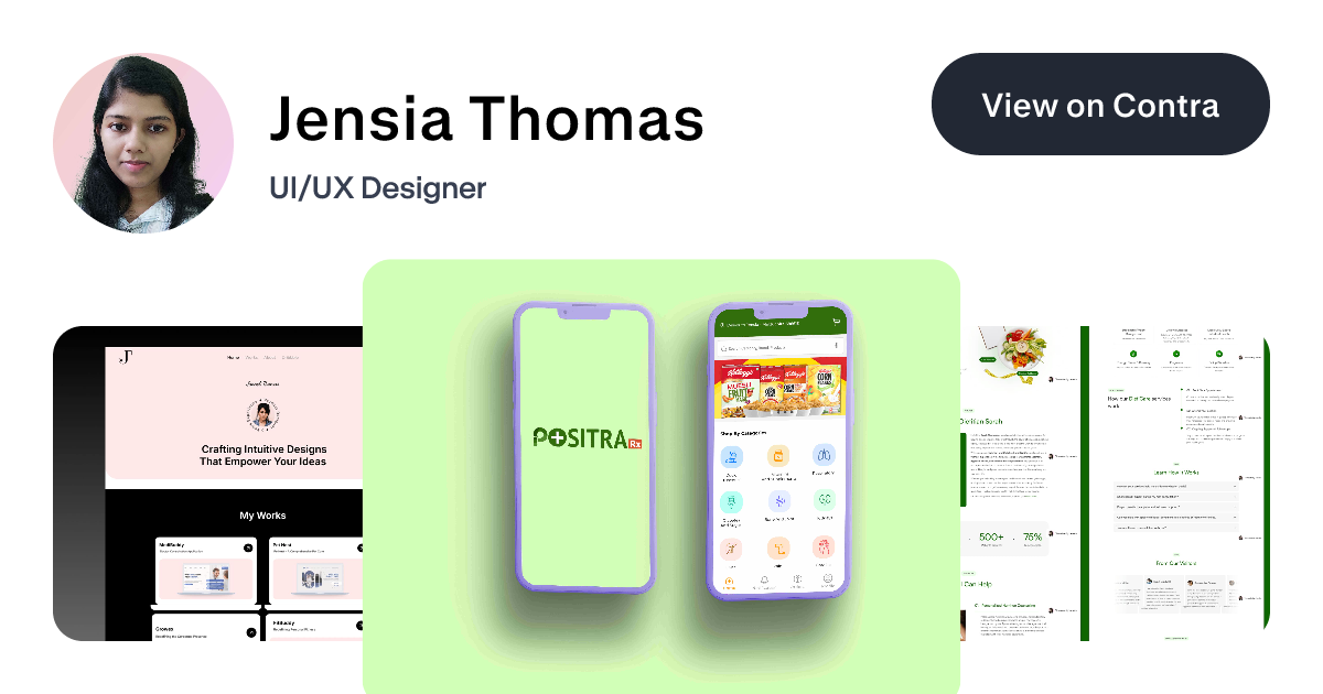 Jensia Thomas on Contra | UI/UX Designer