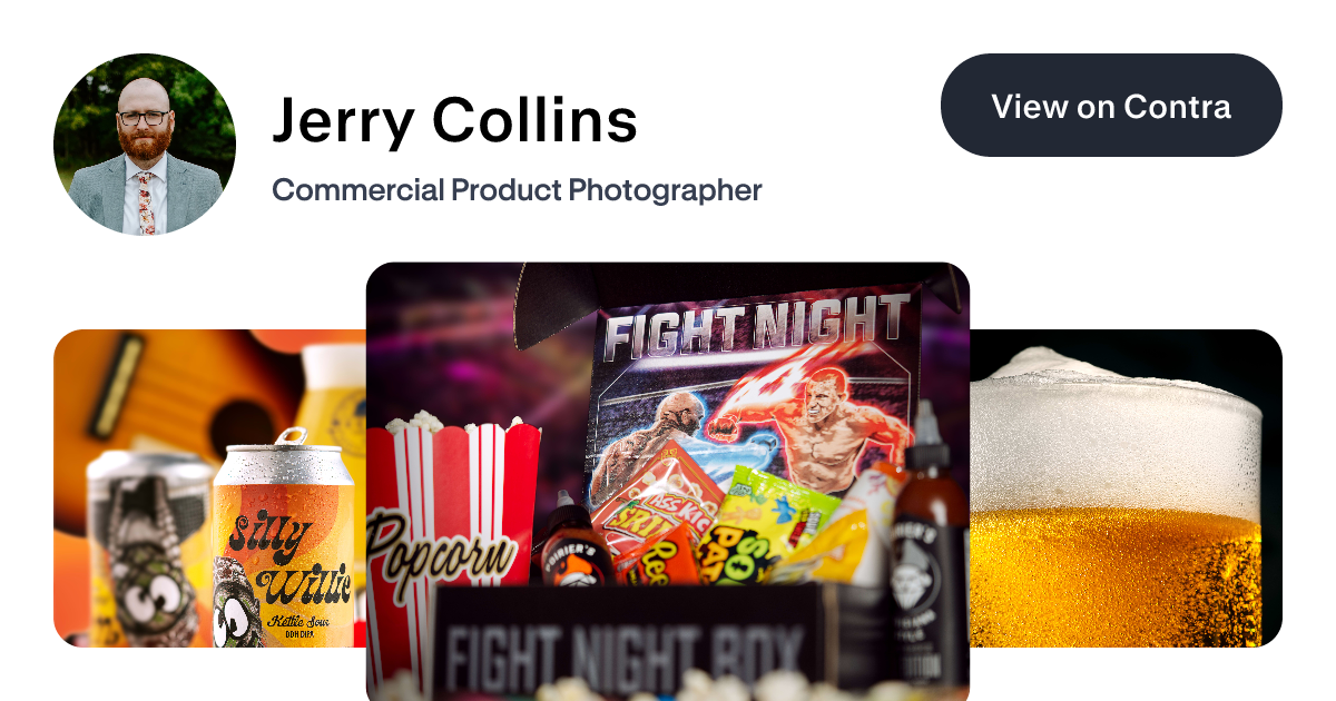 Jerry Collins on Contra | Commercial Product Photographer