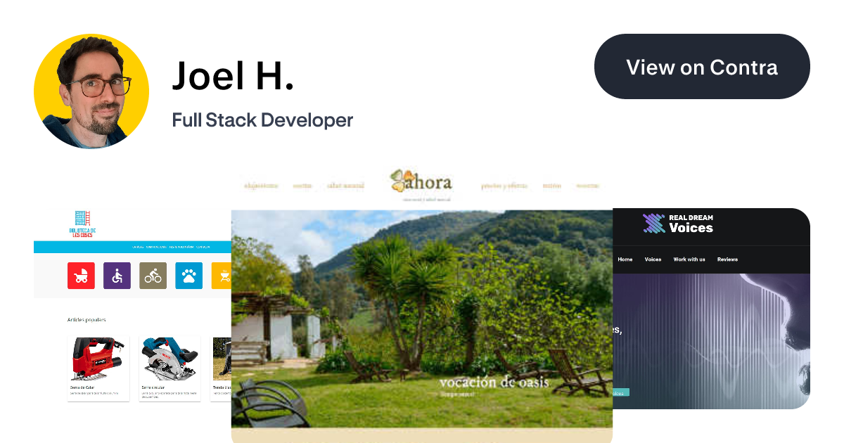 Joel H. on Contra | Full Stack Developer