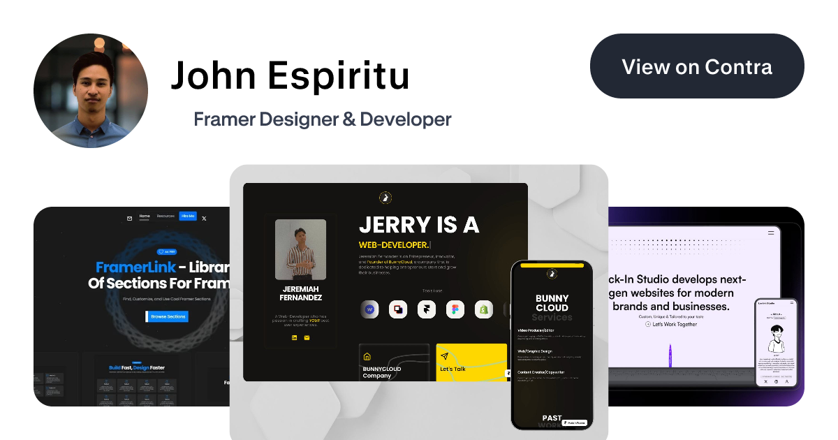 John Espiritu on Contra | Framer Designer & Developer