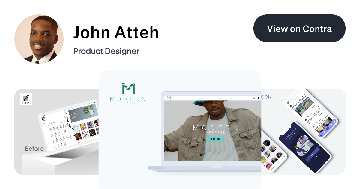 John Atteh on Contra | Product Designer