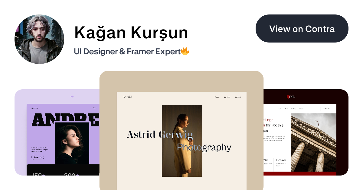 Kağan Kurşun on Contra | UI Designer & Framer Expert🔥