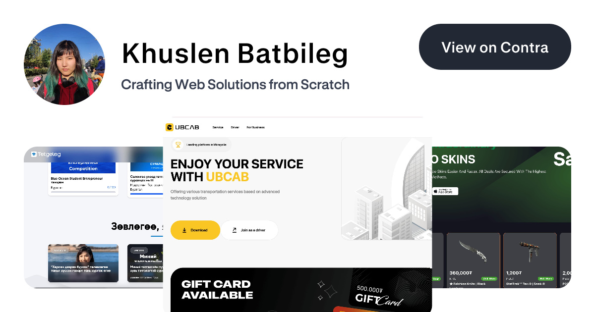 Khuslen Batbileg's Work | Contra