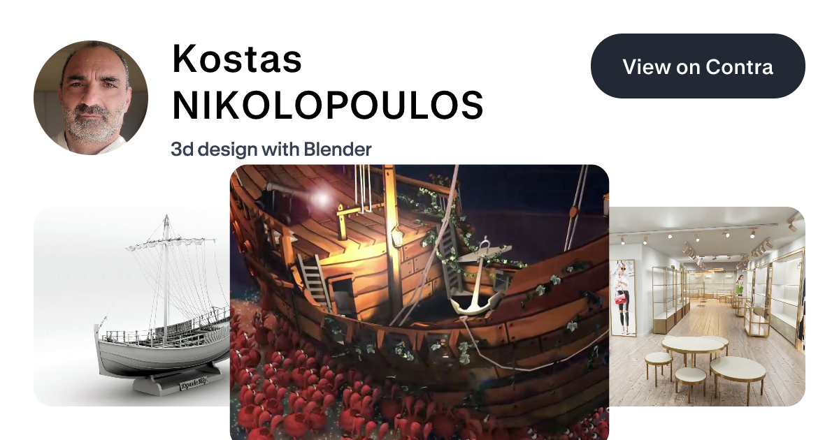 Kostas NIKOLOPOULOS on Contra | 3d design with Blender