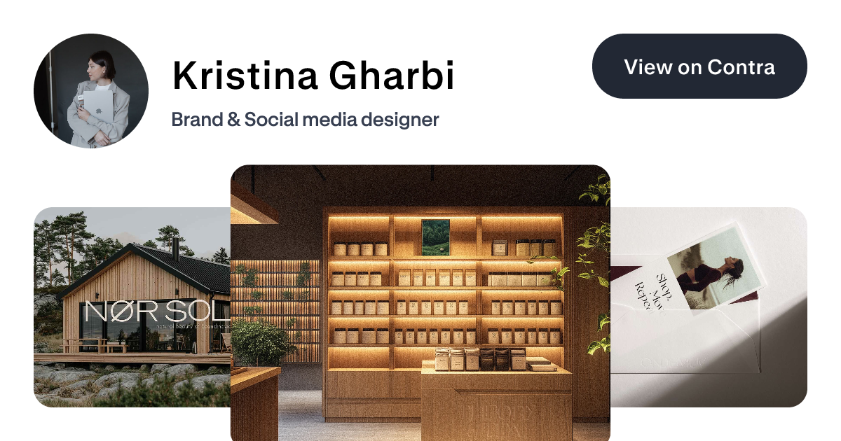 Kristina Gharbi on Contra | Brand & Social media designer