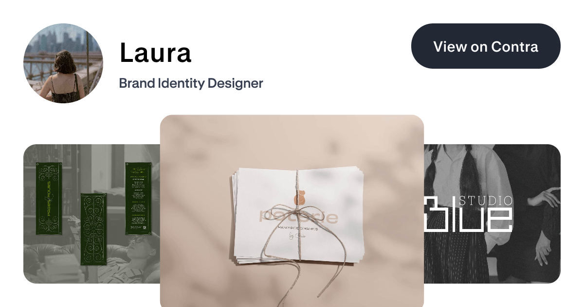Laura on Contra | Brand Identity Designer