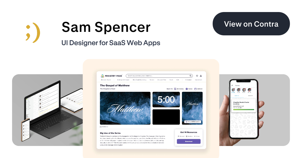 Sam Spencer on Contra | UI Designer for SaaS Web Apps