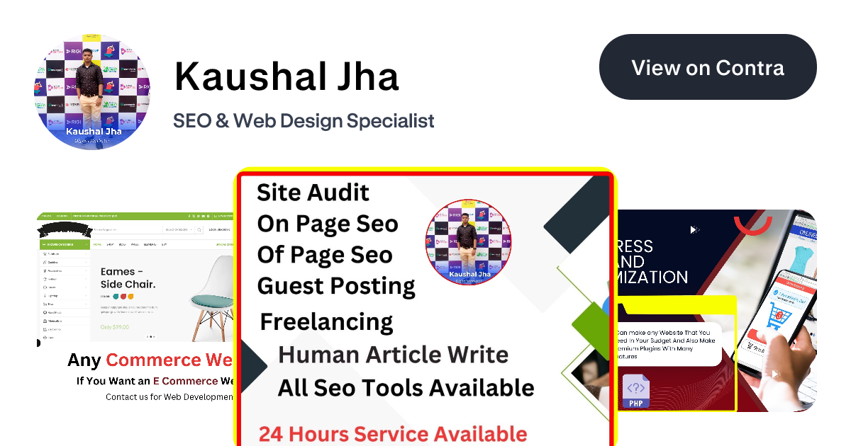 Kaushal Jha on Contra | SEO & Web Design Specialist