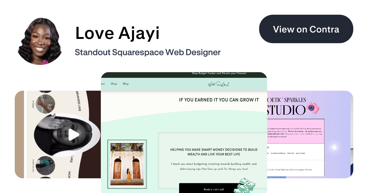 Love Ajayi on Contra | Standout Squarespace Web Designer