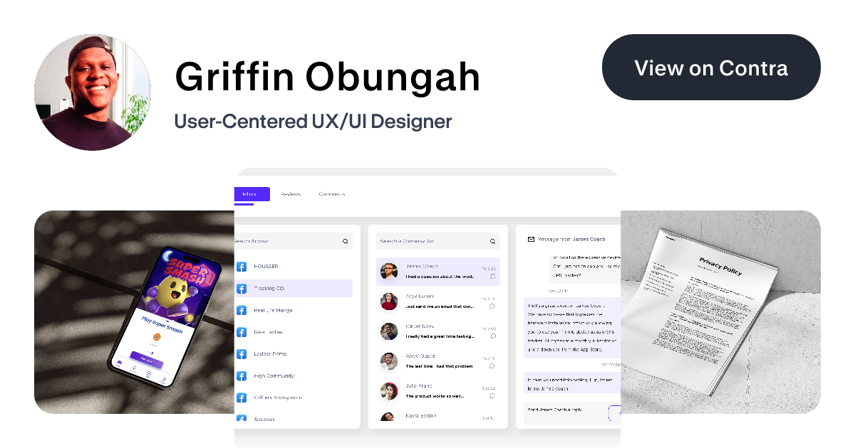 Griffin Obungah on Contra | User-Centered UX/UI Designer