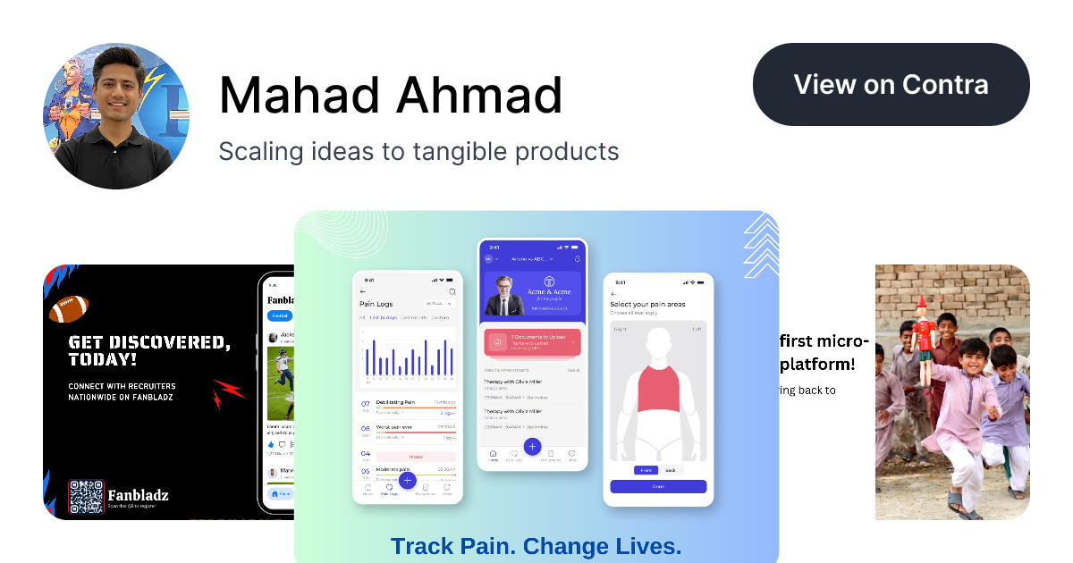 Mahad Ahmad on Contra | Scaling ideas to tangible products Mahad Ahmad on Contra | Scaling ideas to tangible products