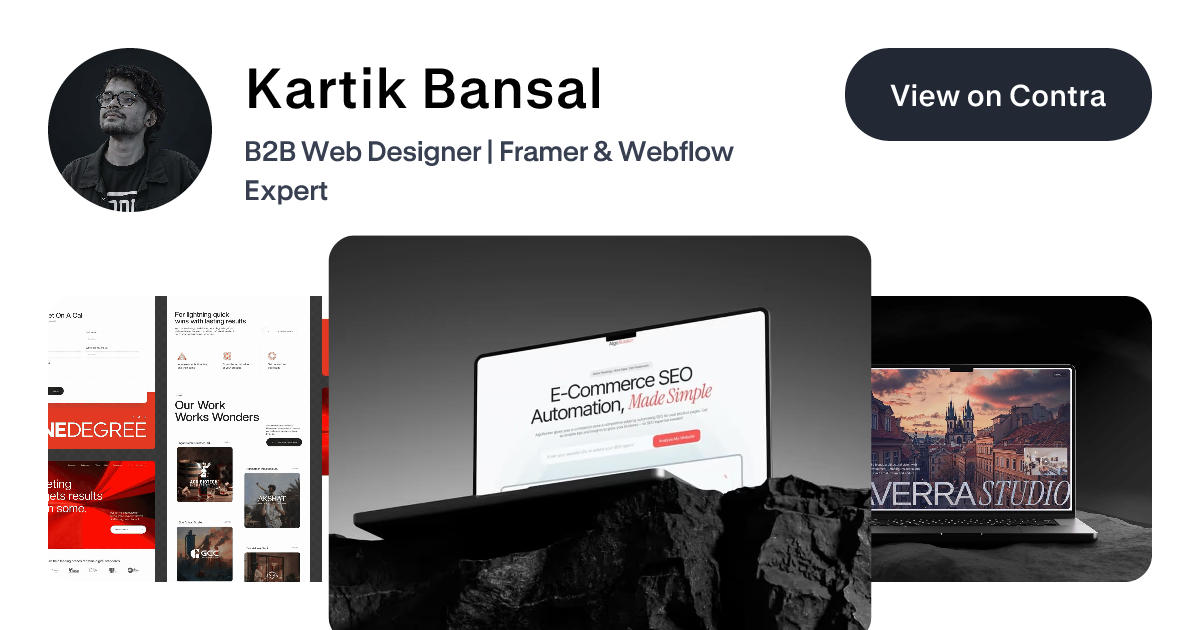 Kartik Bansal's Work | Contra