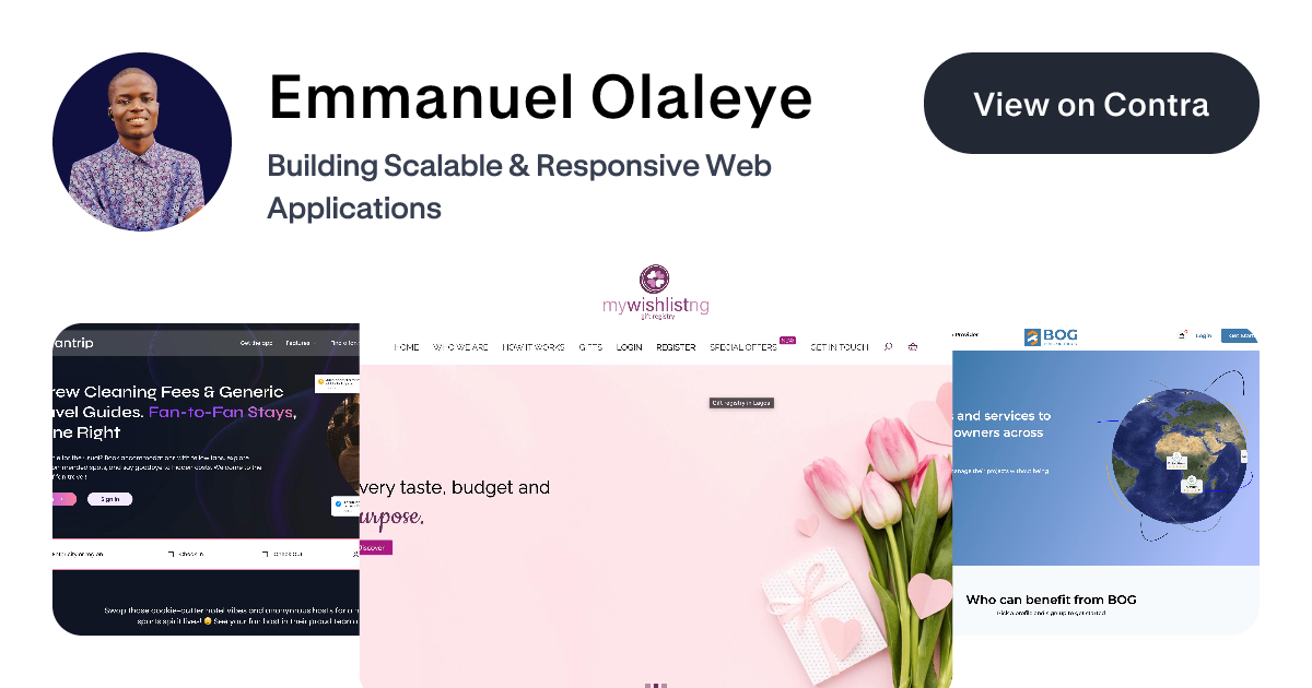 Emmanuel Olaleye on Contra