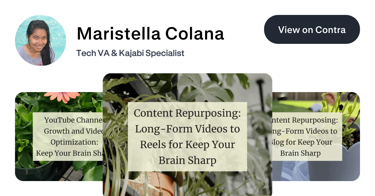 Maristella Colana on Contra | Tech VA & Kajabi Specialist