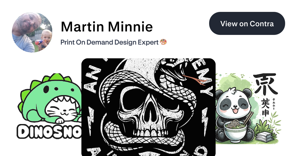 Martin Minnie on Contra | Print On Demand Design Expert 🎨