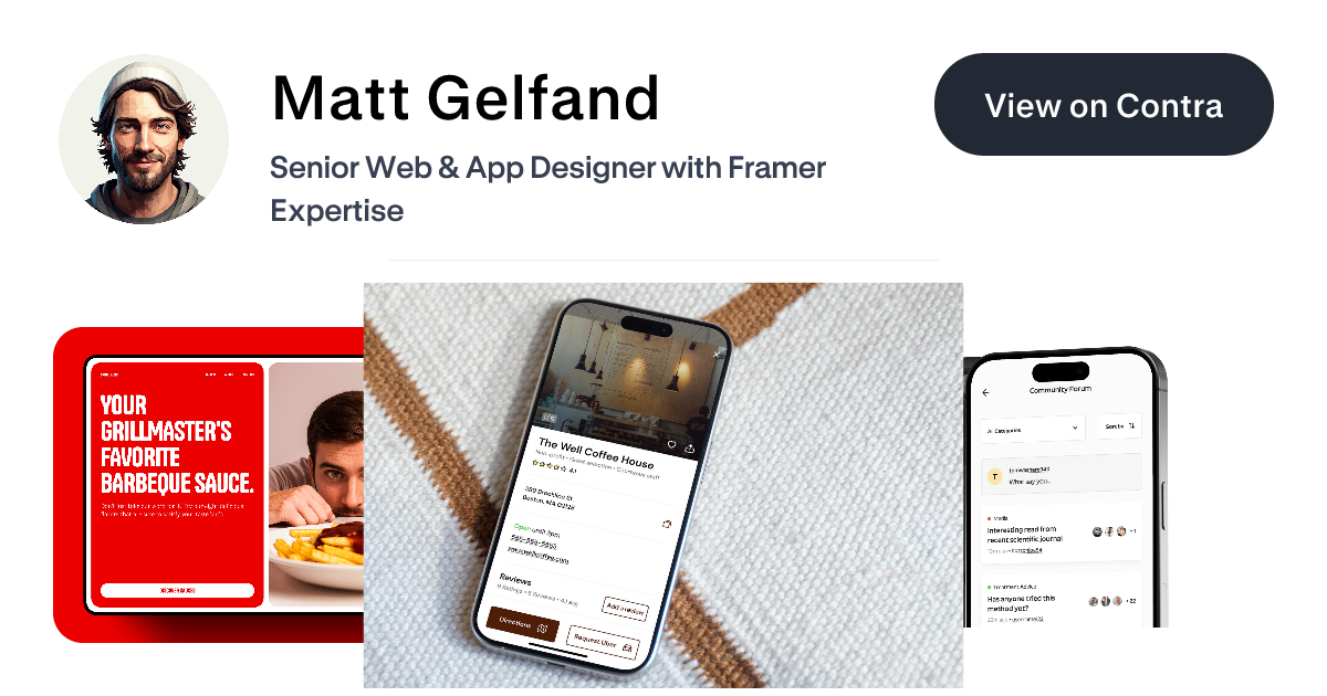 Matt Gelfand - Web Designer | Contra