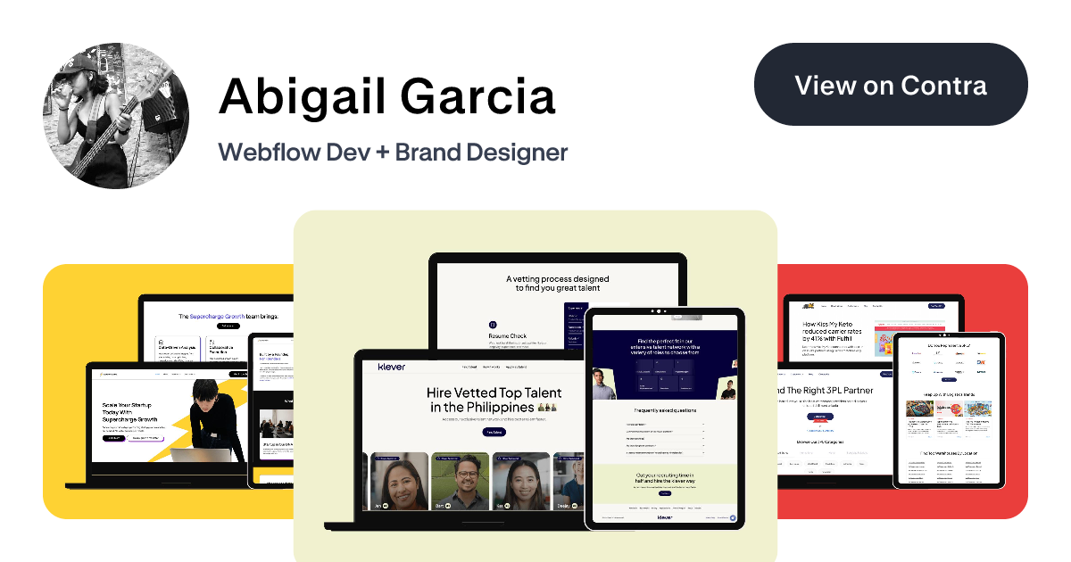 Abigail Garcia on Contra | Webflow Dev + Brand Designer