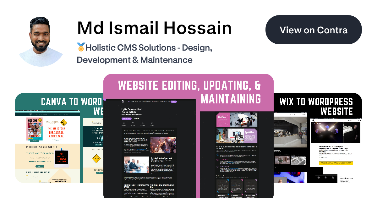 Md Ismail Hossain on Contra | WordPress Expert
