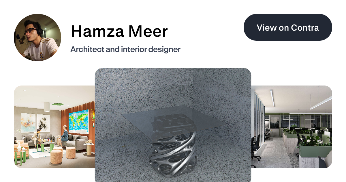 Hamza Meer on Contra | Architect and interior designer