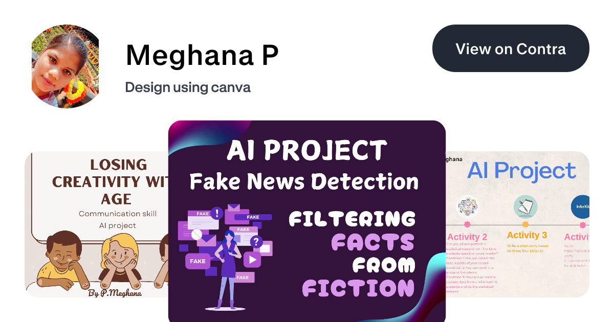 Meghana P on Contra | Design using canva